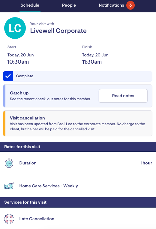 Cancelling a Visit