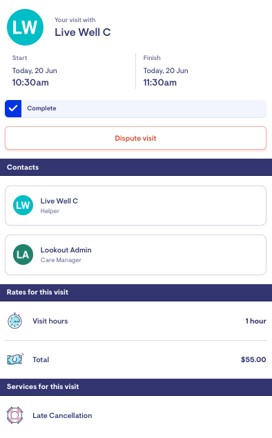 Cancelling a Visit