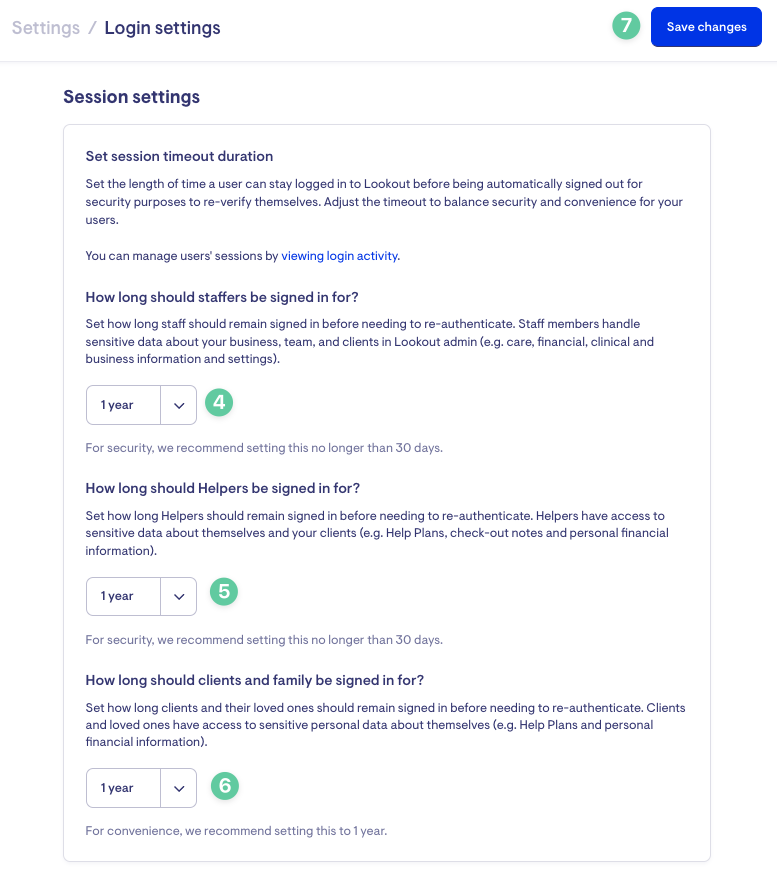 Login management