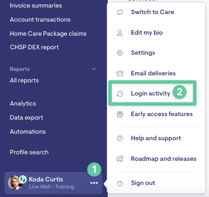 Login management
