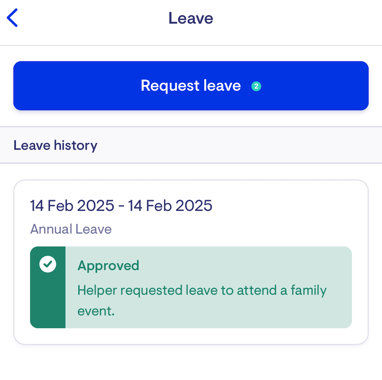 Worker (Helper) leave