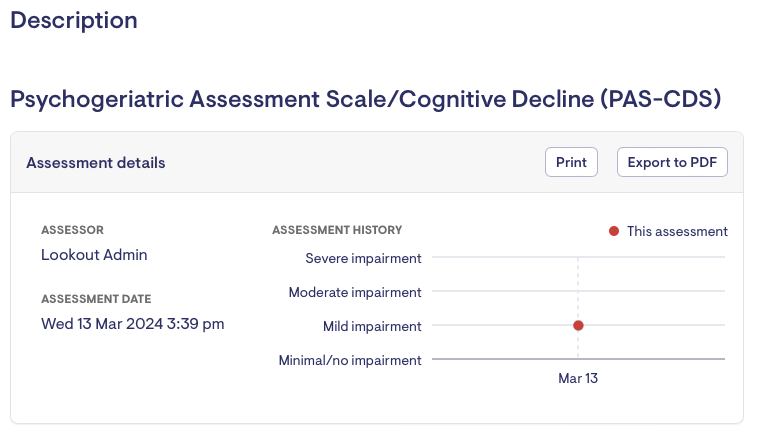 Psychogeriatric Assessment Scale/Cognitive Decline (PAS-CDS)