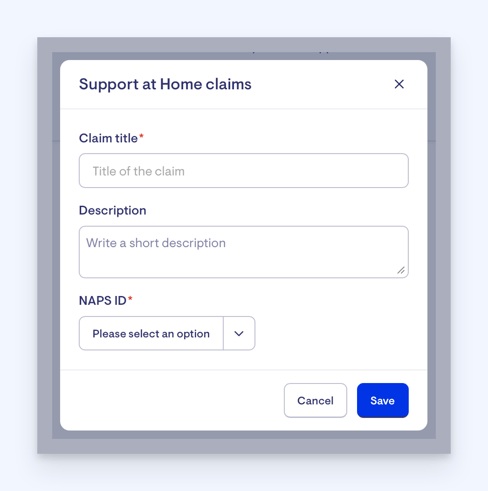 Generating your first Support at Home claim